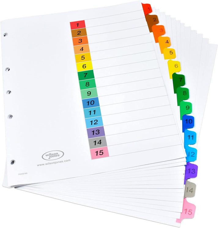 Separadores de Carpeta Numerados - Colores Brillantes, 15 Piezas ...